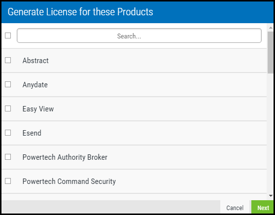 Generate License for these Products