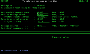 Maintain Message Action Item - SHP087